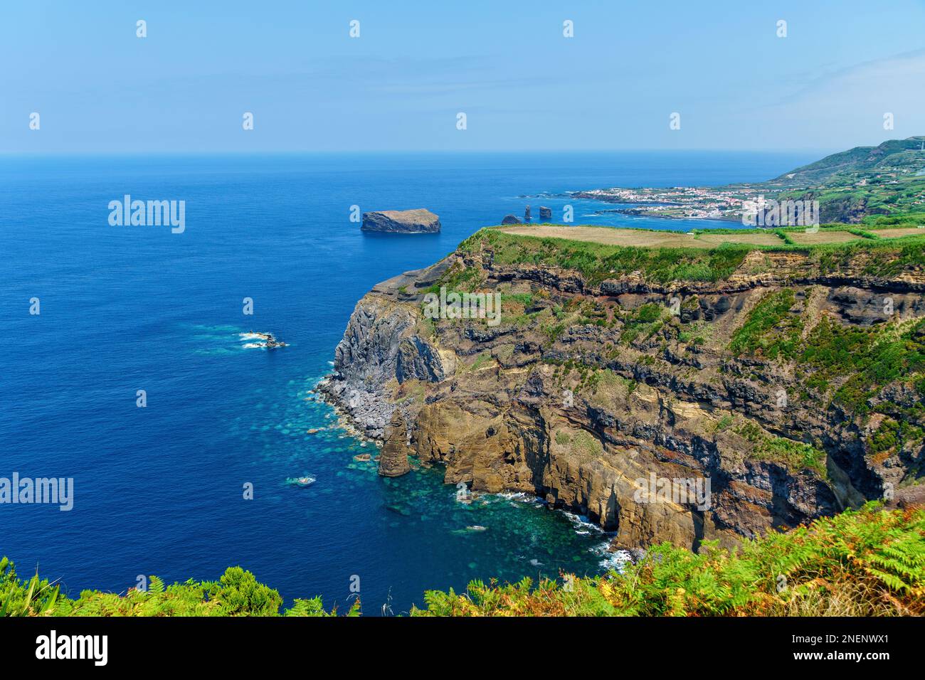 Amazing landscape on the northeast coast of the island of Sao Miguel in ...