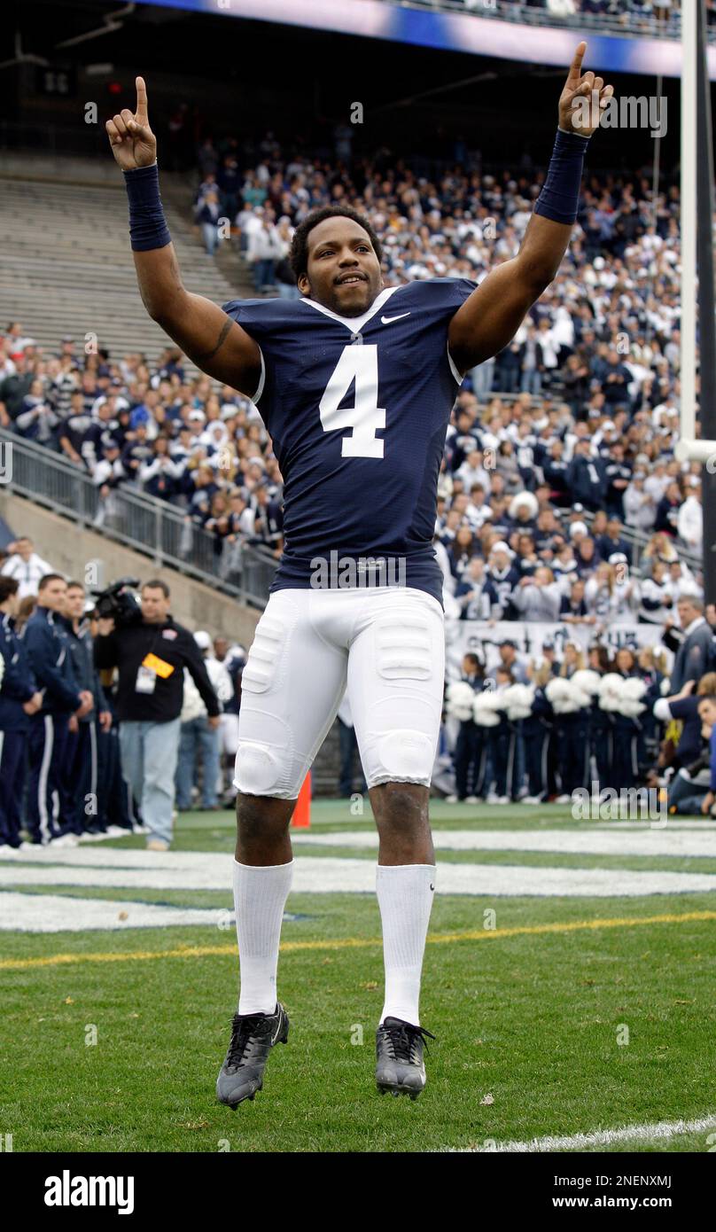 Penn State cornerback Knowledge Timmons runs onto the field before an ...