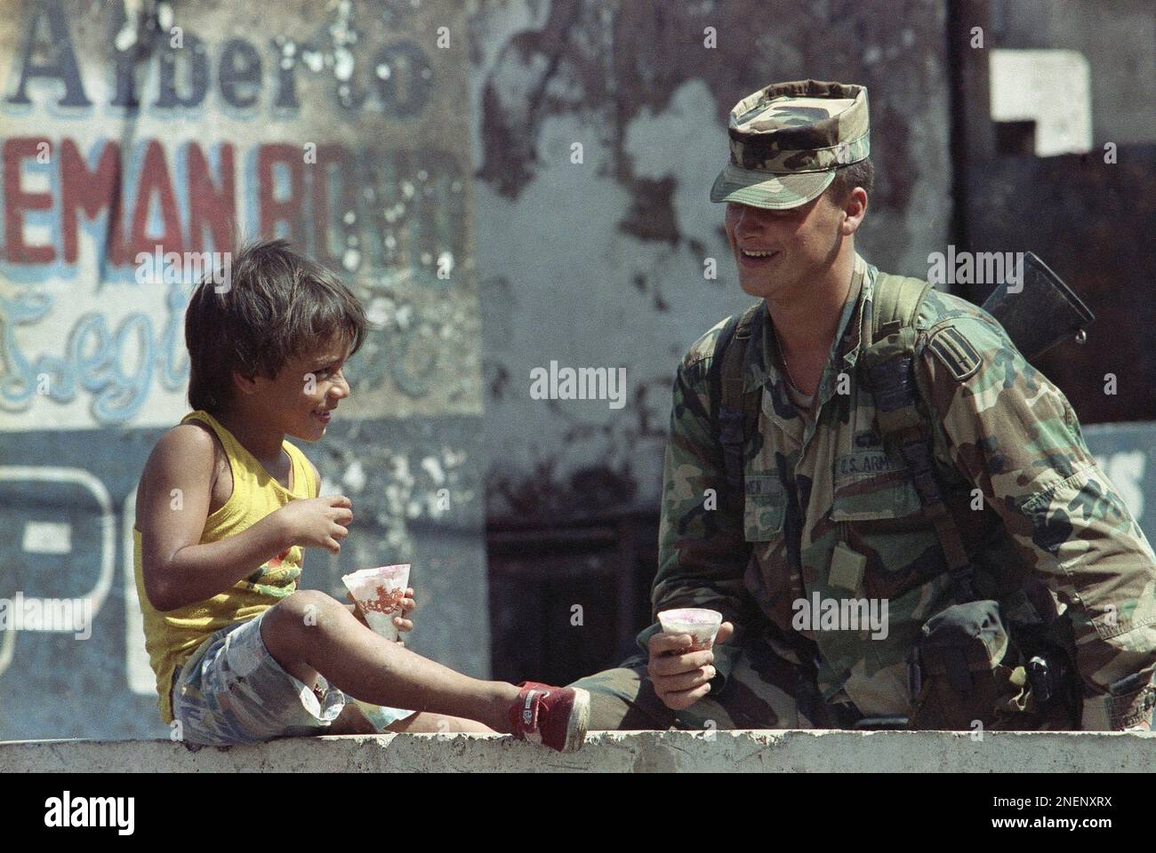 An American soldier who identified himself as Major Bowen makes friends ...