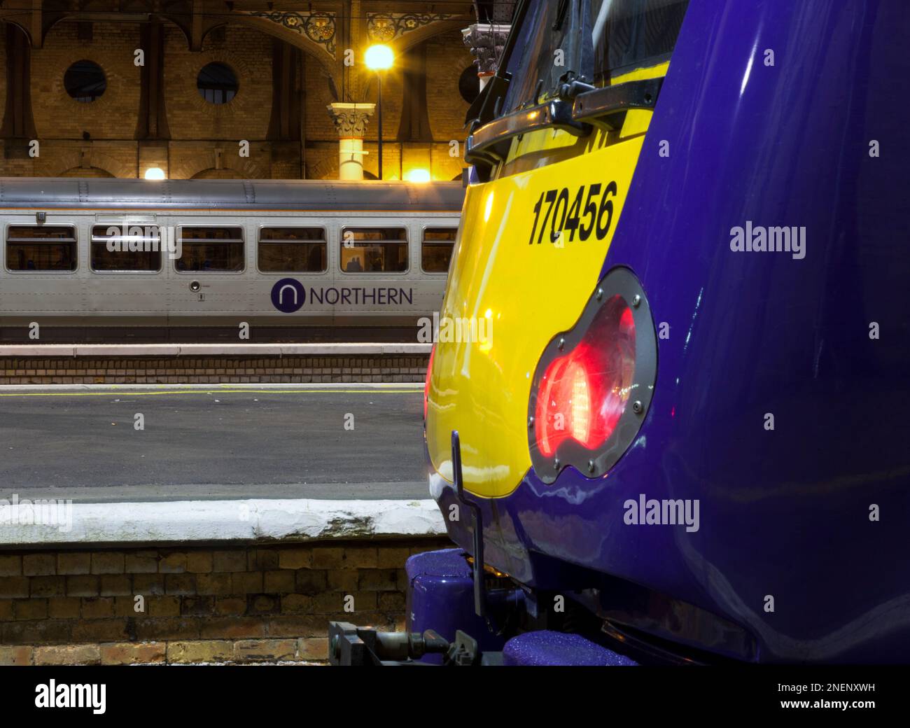 Northern Rail class 170 and class 155 trains at York railway station ...