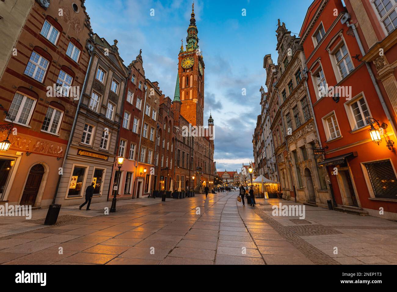 Gdansk, Poland - April 2022: Dluga street full of small shops and ...