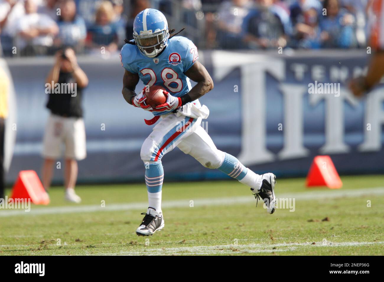 Tennessee Titans running back Chris Johnson is seen in action against ...