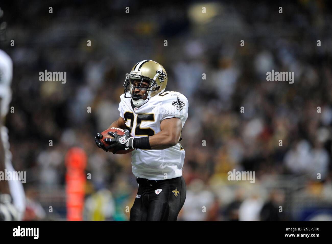 New Orleans Saints' Reggie Bush celebrates after a long run during the ...