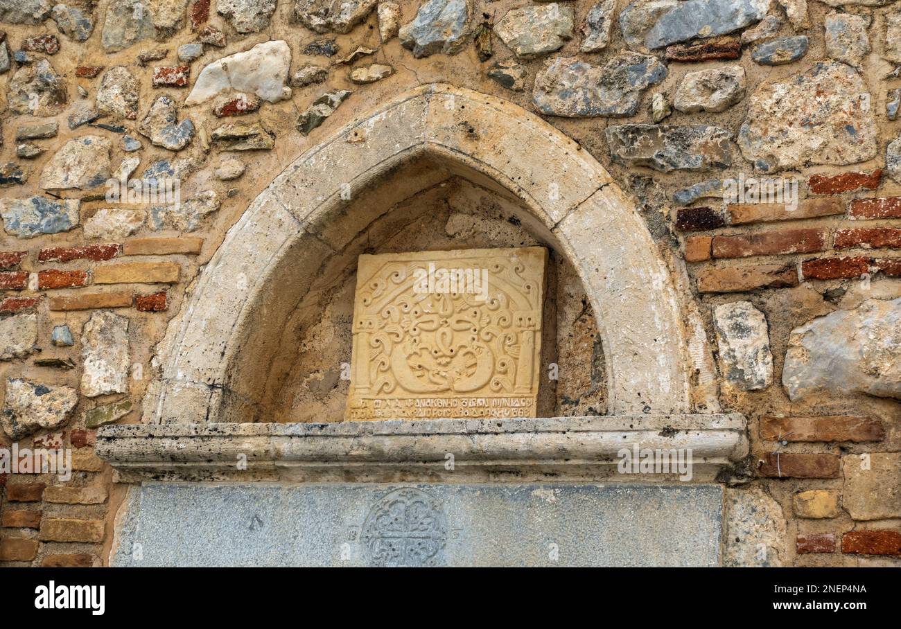 Crete , Greece - 19 October, 2020. . Decor in Toplou Monastery is a ...