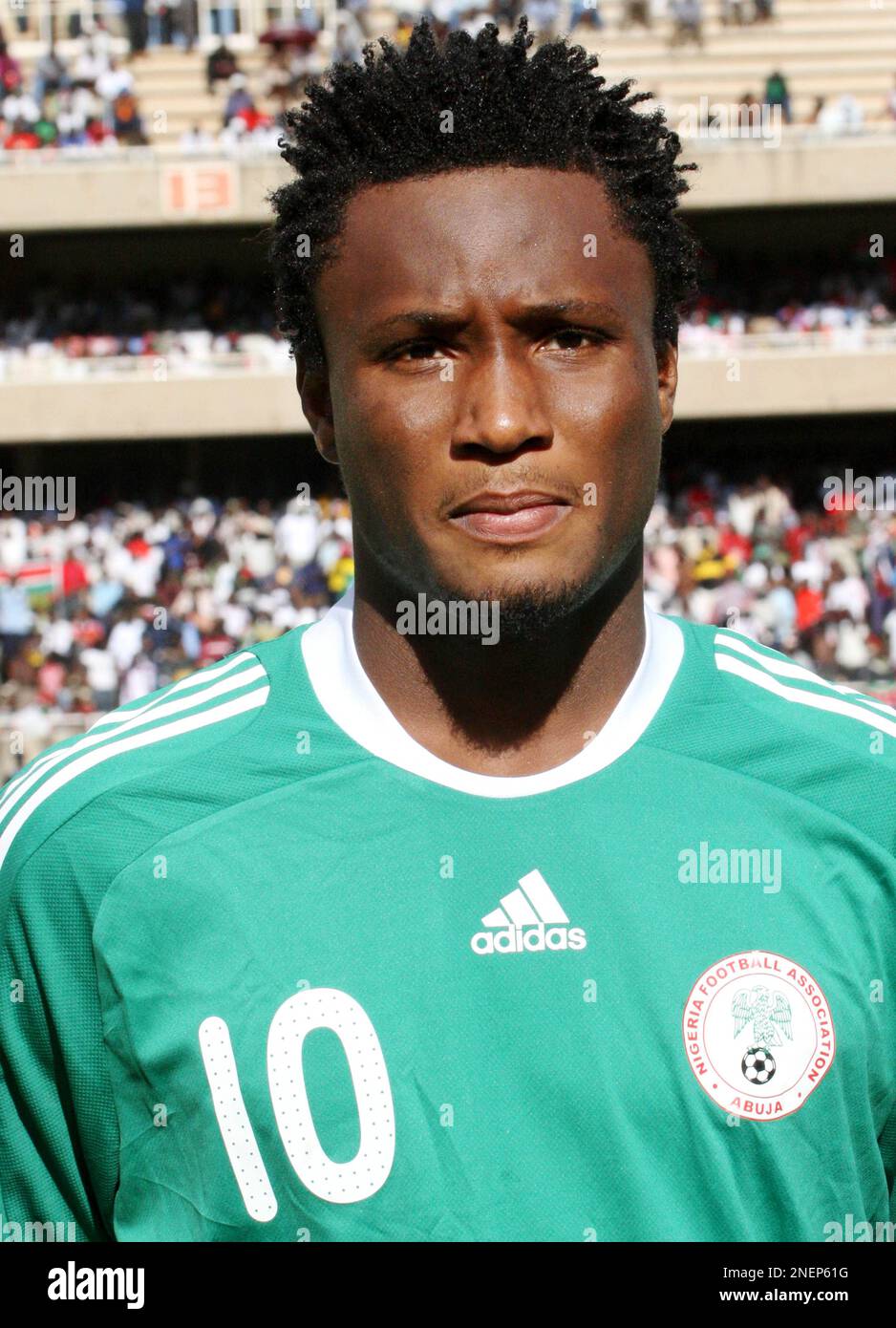 Nigerian player John Mikel, in Nairobi, Kenya, Saturday, Nov. 14, 2009 ...