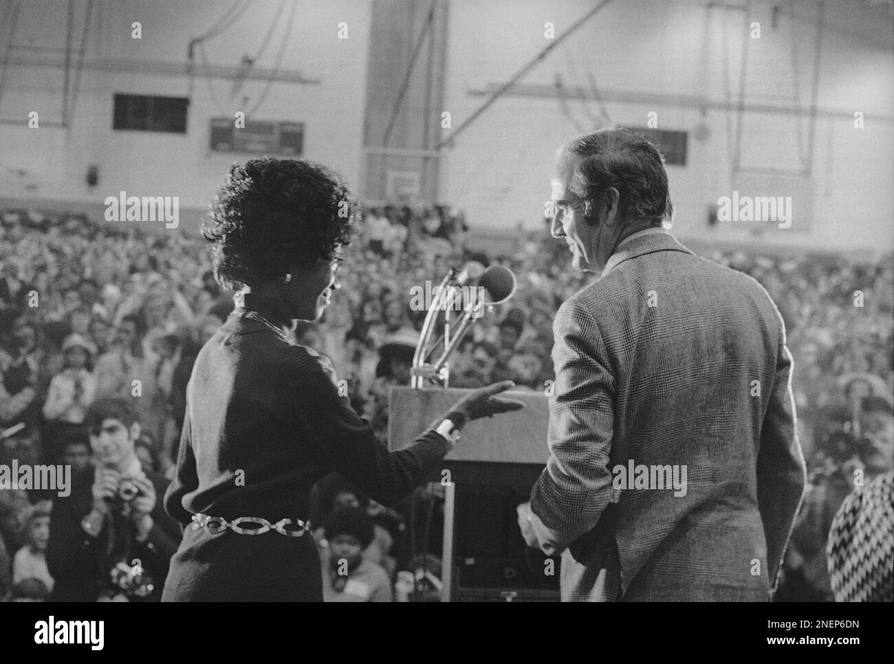 Mrs. Shirley Chisholm, U.S. Rep. (D) from New York City turns over the ...