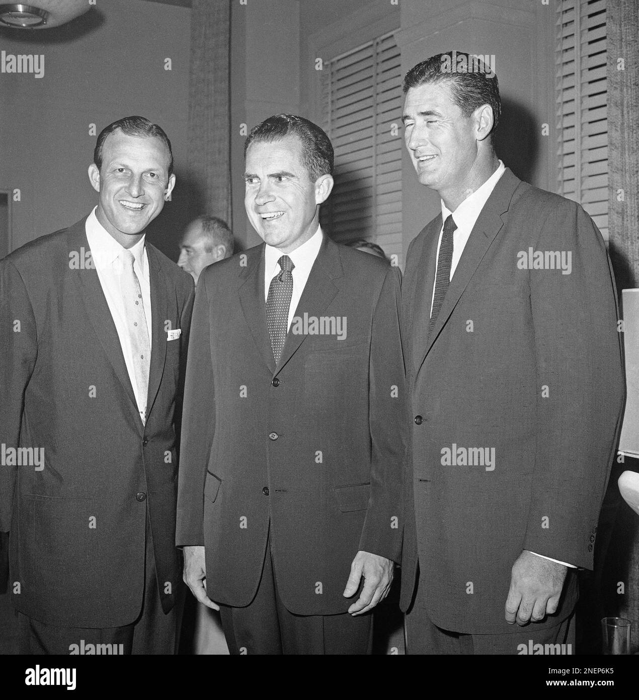 Stan Musial of the St. Louis Cards, Vice President Richard Nixon and ...