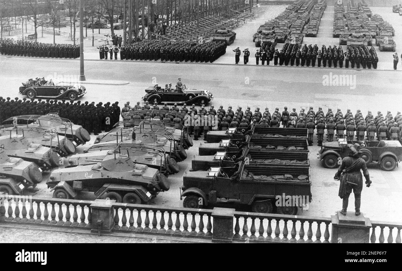 Adolf Hitler reviews a section of Germany?s tank corps was taken just ...