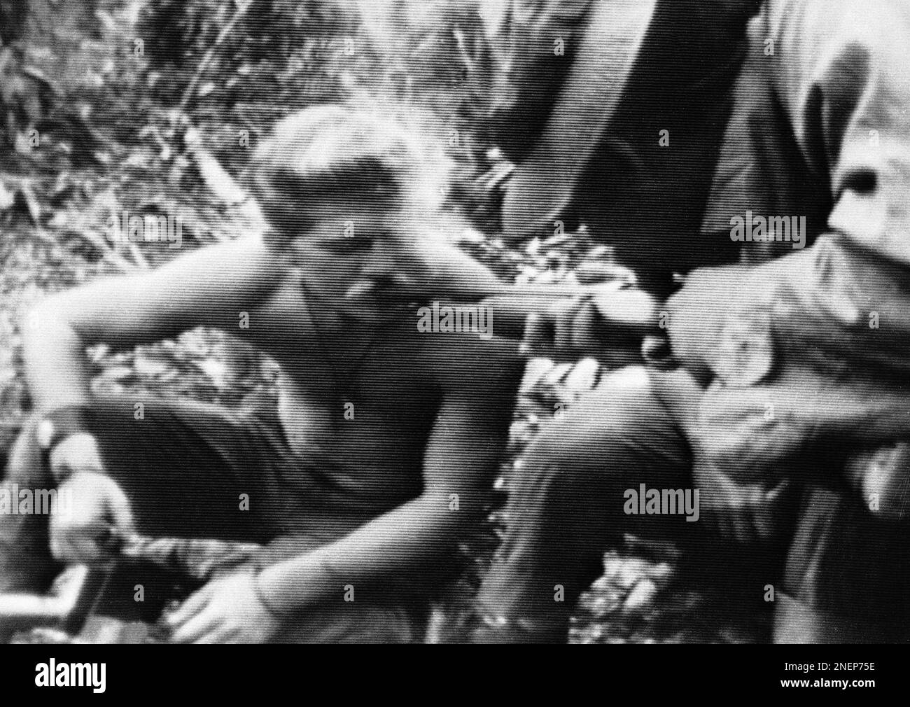 In this photo taken from video, soldiers in fire support base Aries, a ...