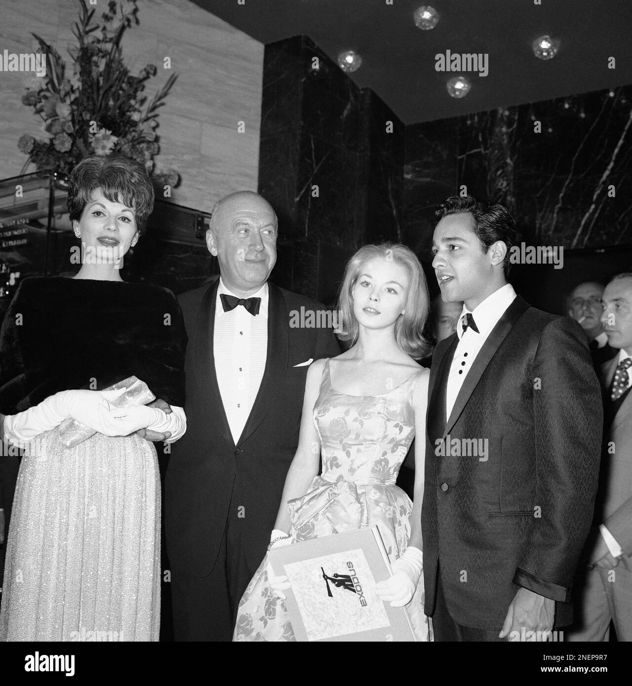Film producer Otto Preminger and his wife Hope Bryce pose with the ...