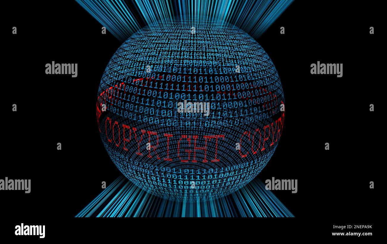 Copyright and binary data sphere concept Stock Photo - Alamy