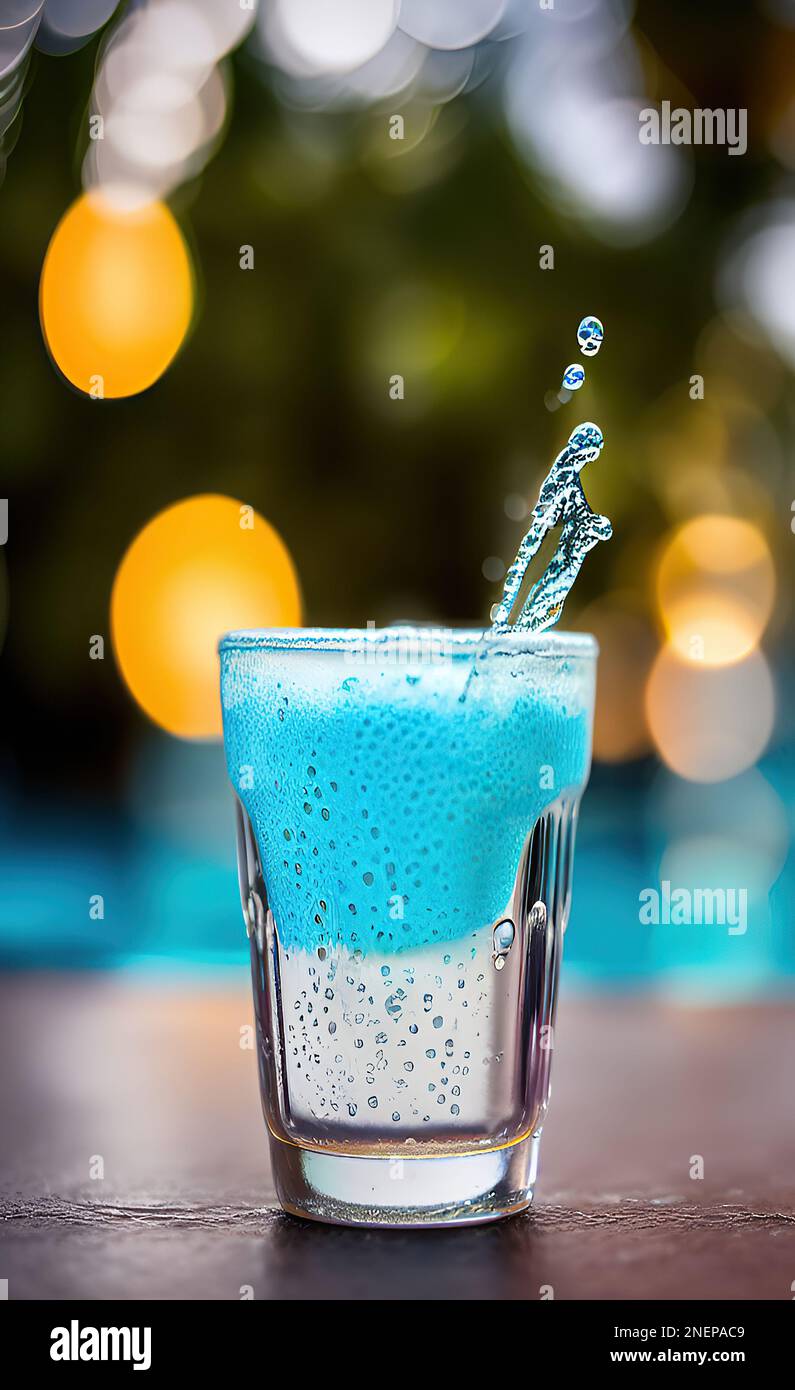 Summer drinks refreshing cocktails on green background Stock Photo - Alamy