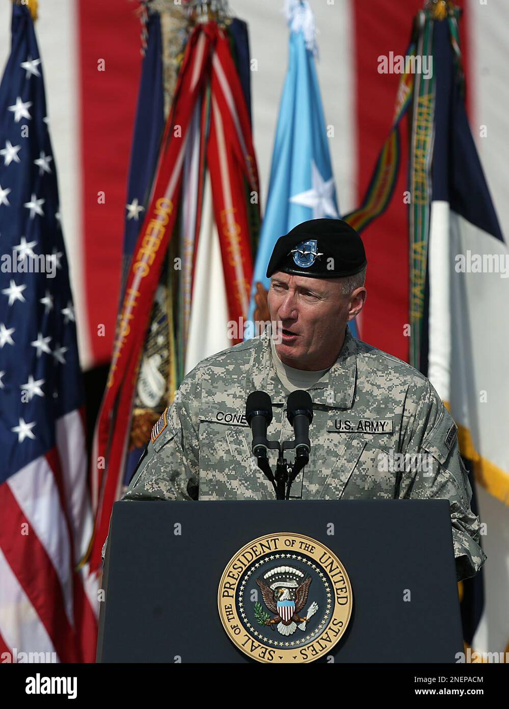 U.S. Army Lt. General Robert W. Cone, commanding general of III Corps ...