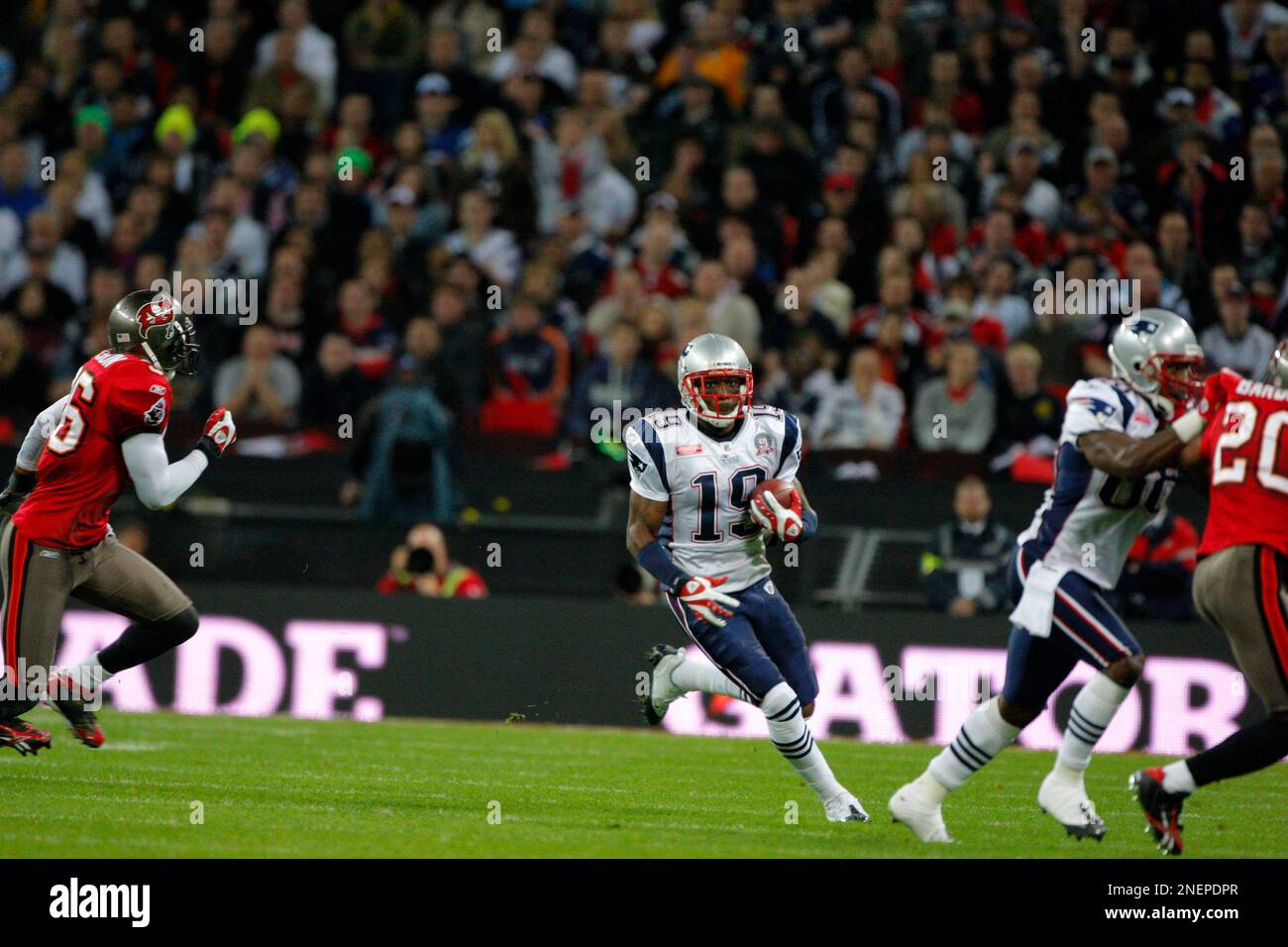 New England Patriots wide receiver Brandon Tate (19) in action during an NFL football game ...