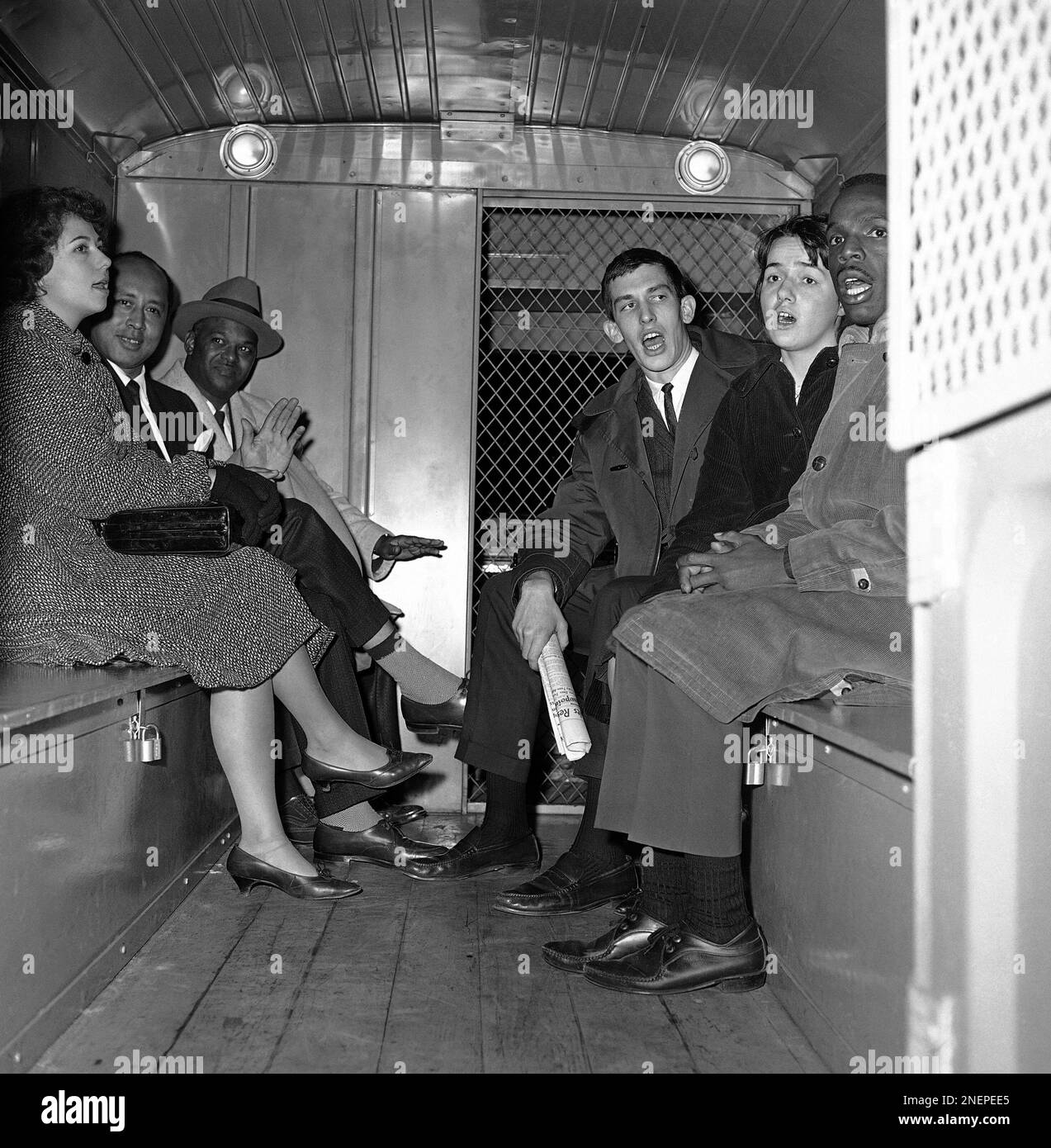 Six of several hundred demonstrators against restaurant segregation in ...