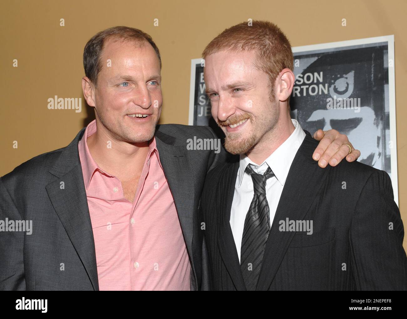 Actors Woody Harrelson, left, and Ben Foster attend the premiere of ...