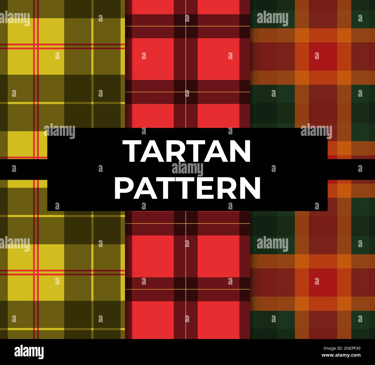Collection Of Tartan Pattern. Scottish Background For Textile, Package ...