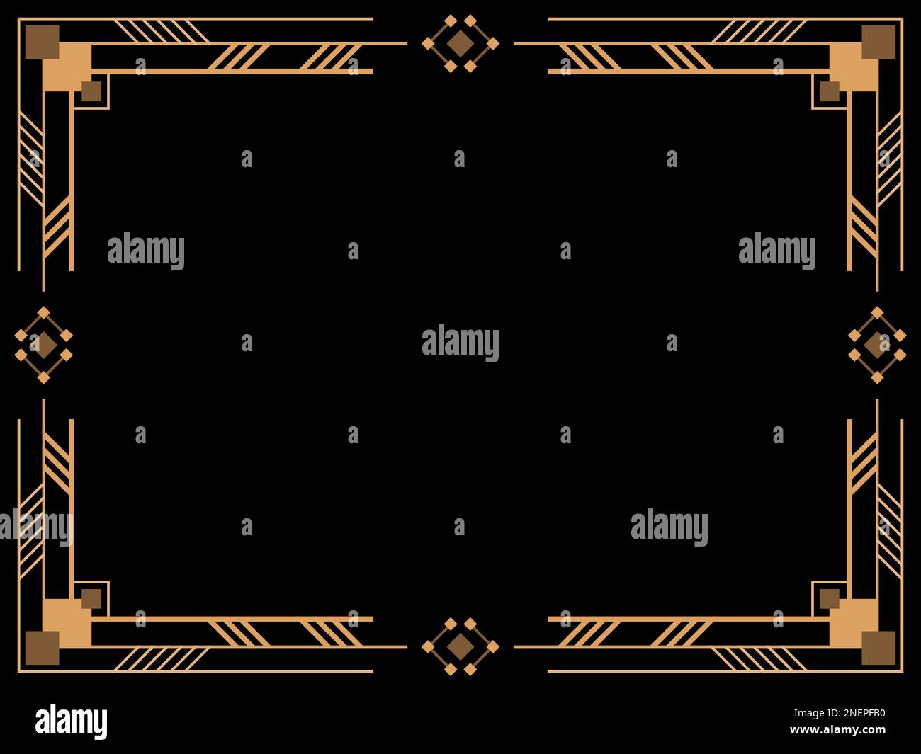 Art deco frame. Vintage linear border. Design a template for ...