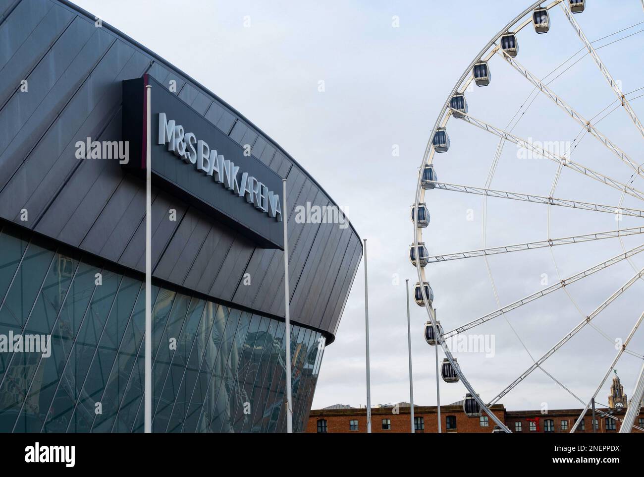 M&S Bank Arena and Liverpool Wheel Stock Photo - Alamy