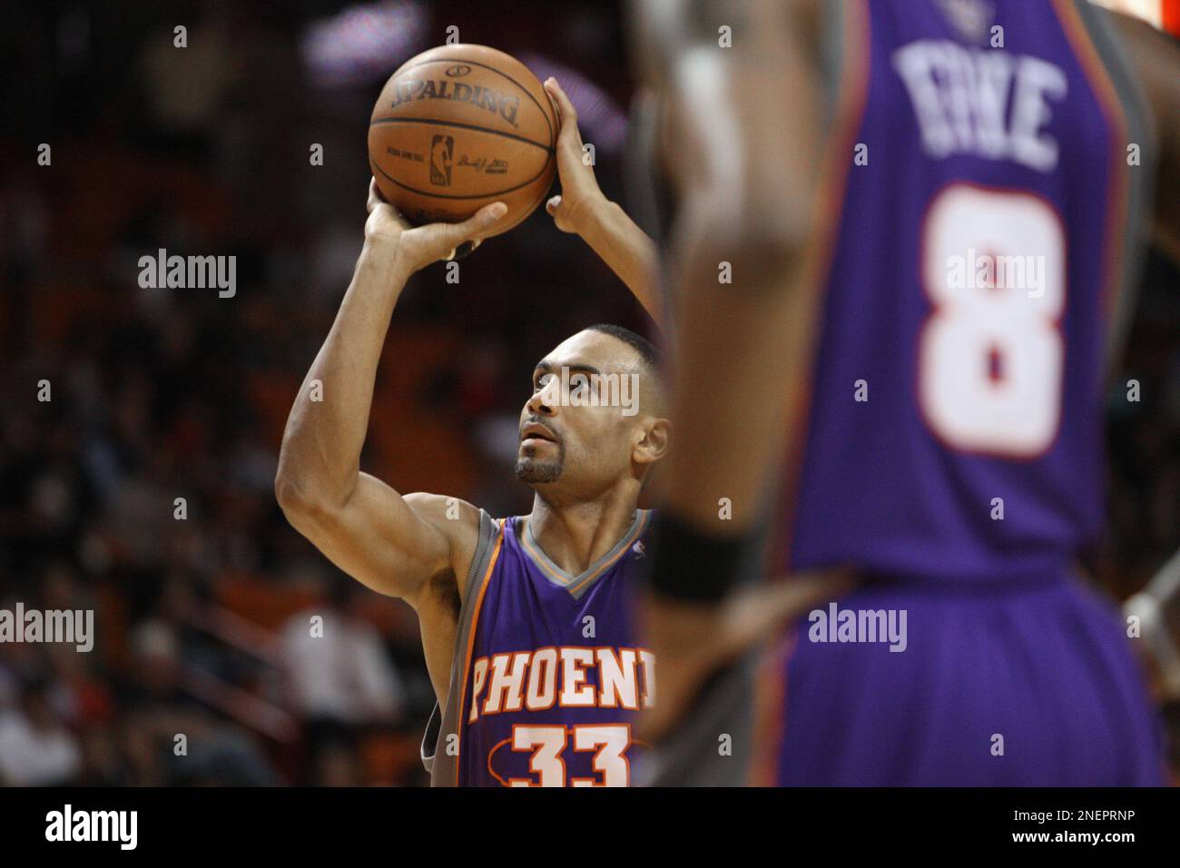 Phoenix Suns' Grant Hill shoots free throws during NBA basketball ...