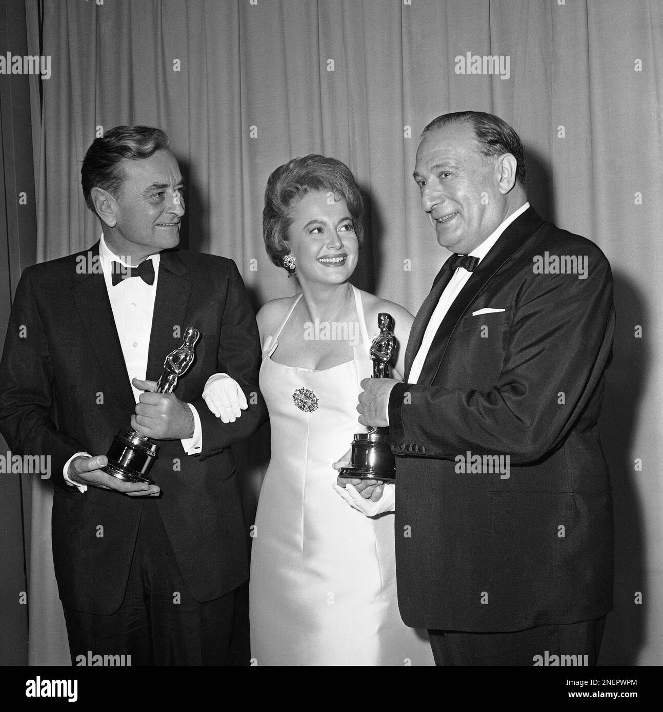 British film director David Lean, left, and producer Sam Spiegel pose ...