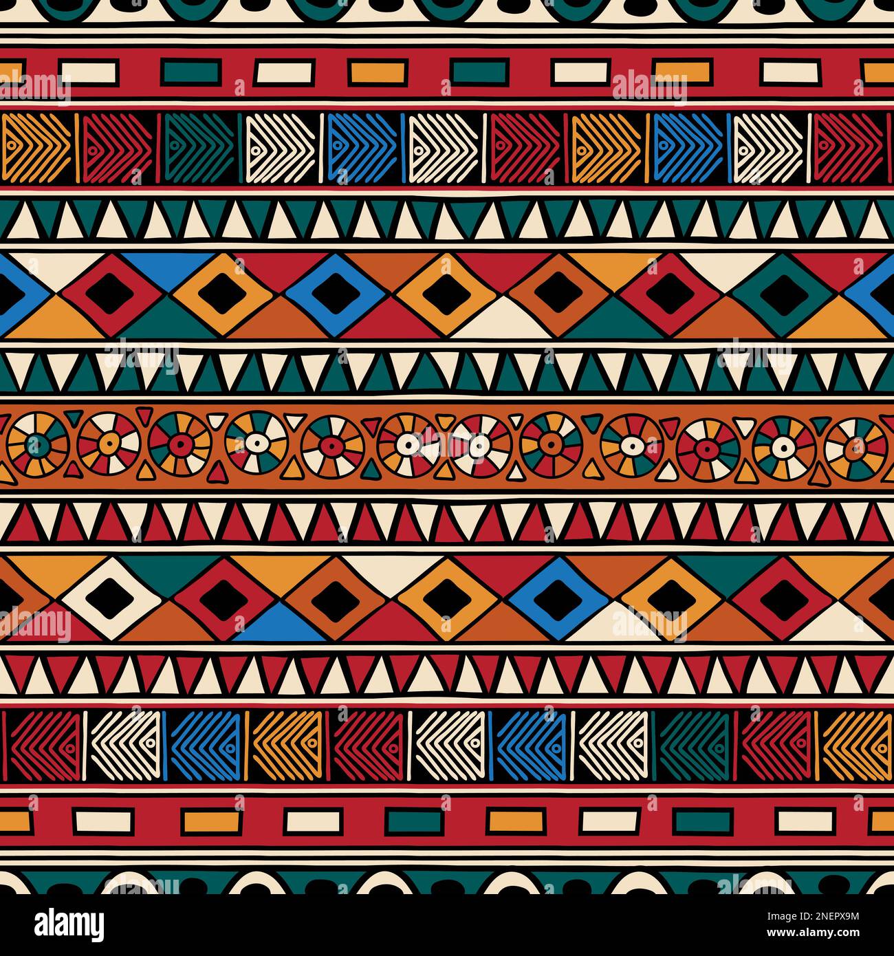 Tribal ethnic background. Vector seamless pattern design for background ...