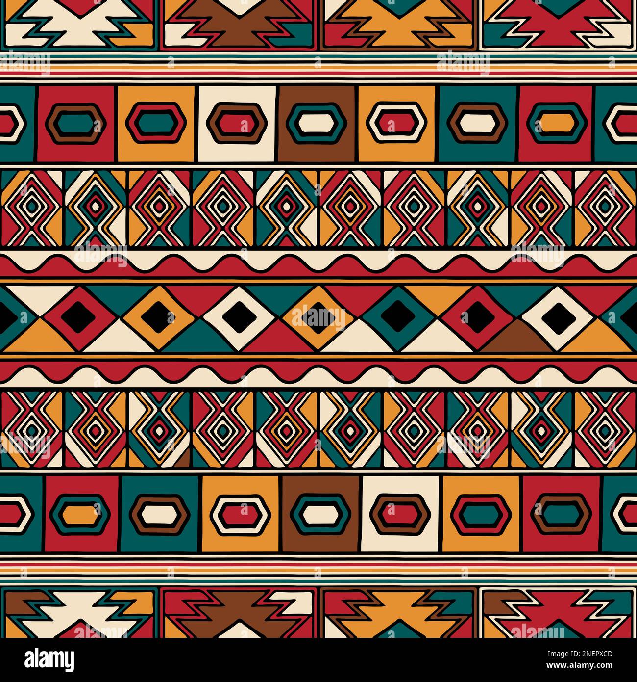 Tribal ethnic background. Vector seamless pattern design for background ...