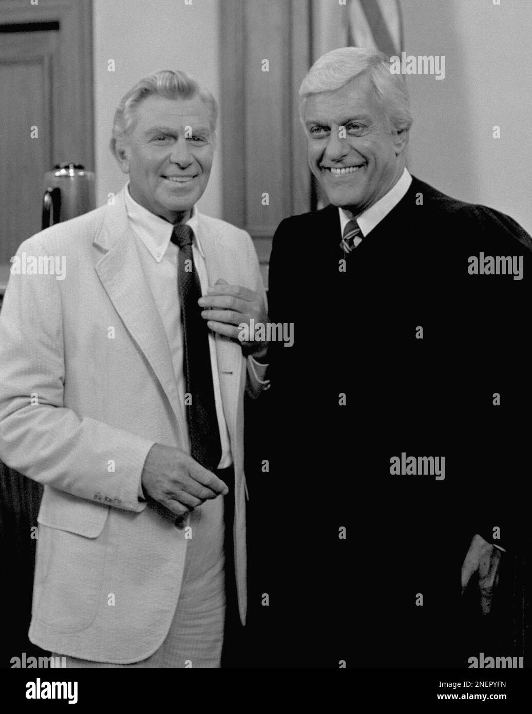 Actor Andy Griffith and Dick Van Dyke pose on the set of the series ... Actor Andy Griffith and Dick Van Dyke pose on the set of the series ...