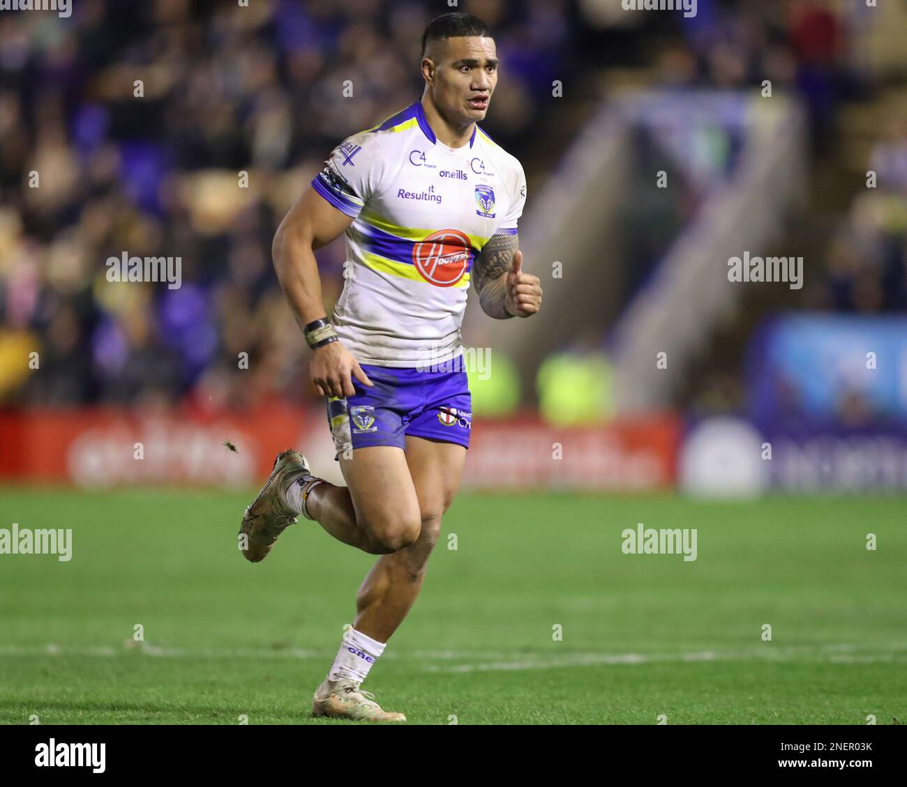Pete Mata’utia #3 of Warrington Wolves during the Betfred Super League ...