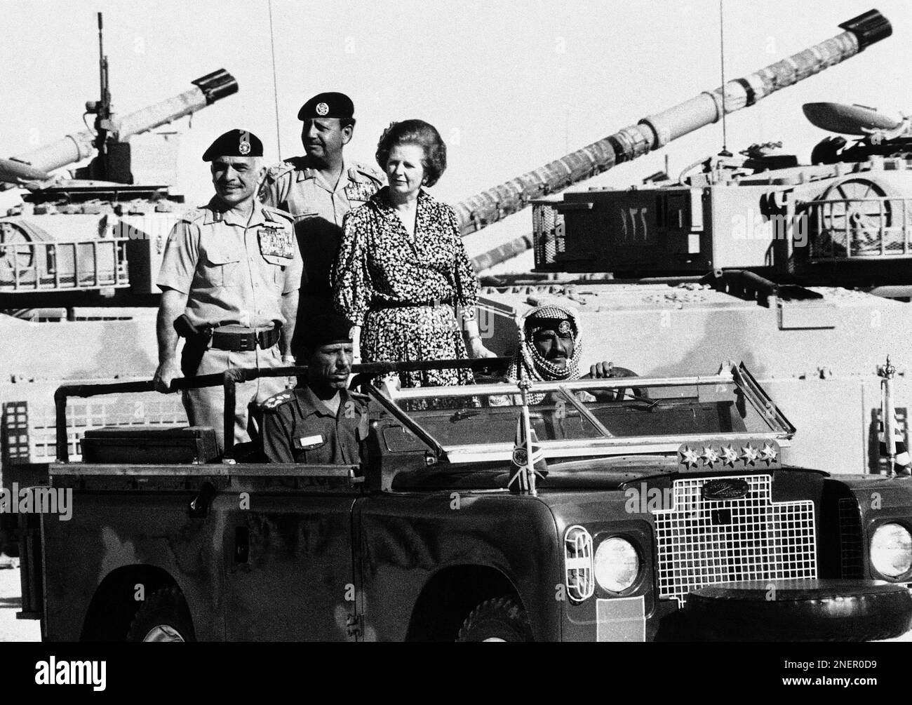 The British Prime Minister Margaret Thatcher, accompanied by King ...