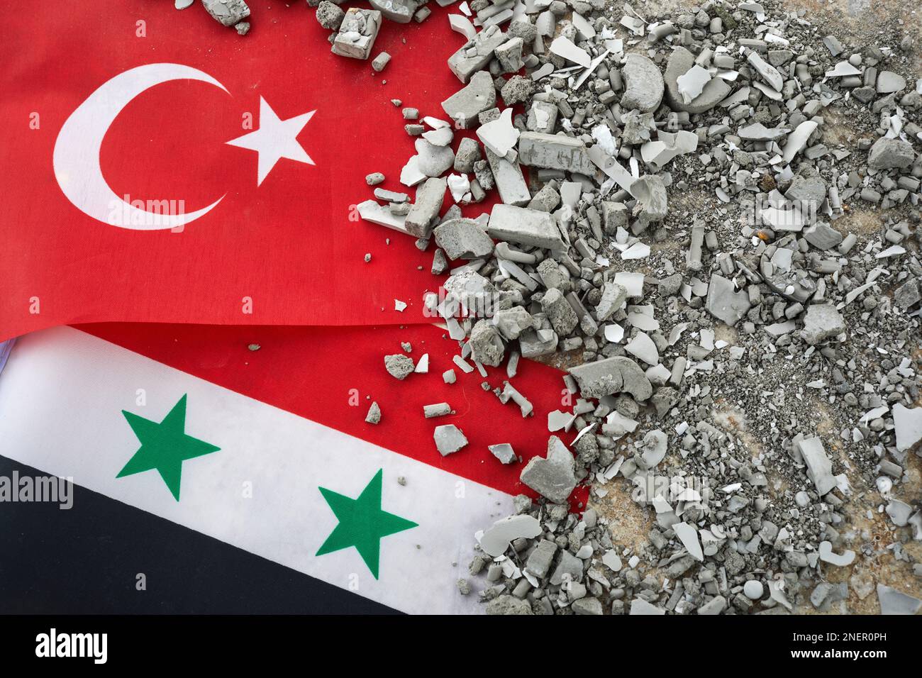 Turkey and Syria Earthquake, A background of the Turkish and Syria flag ...