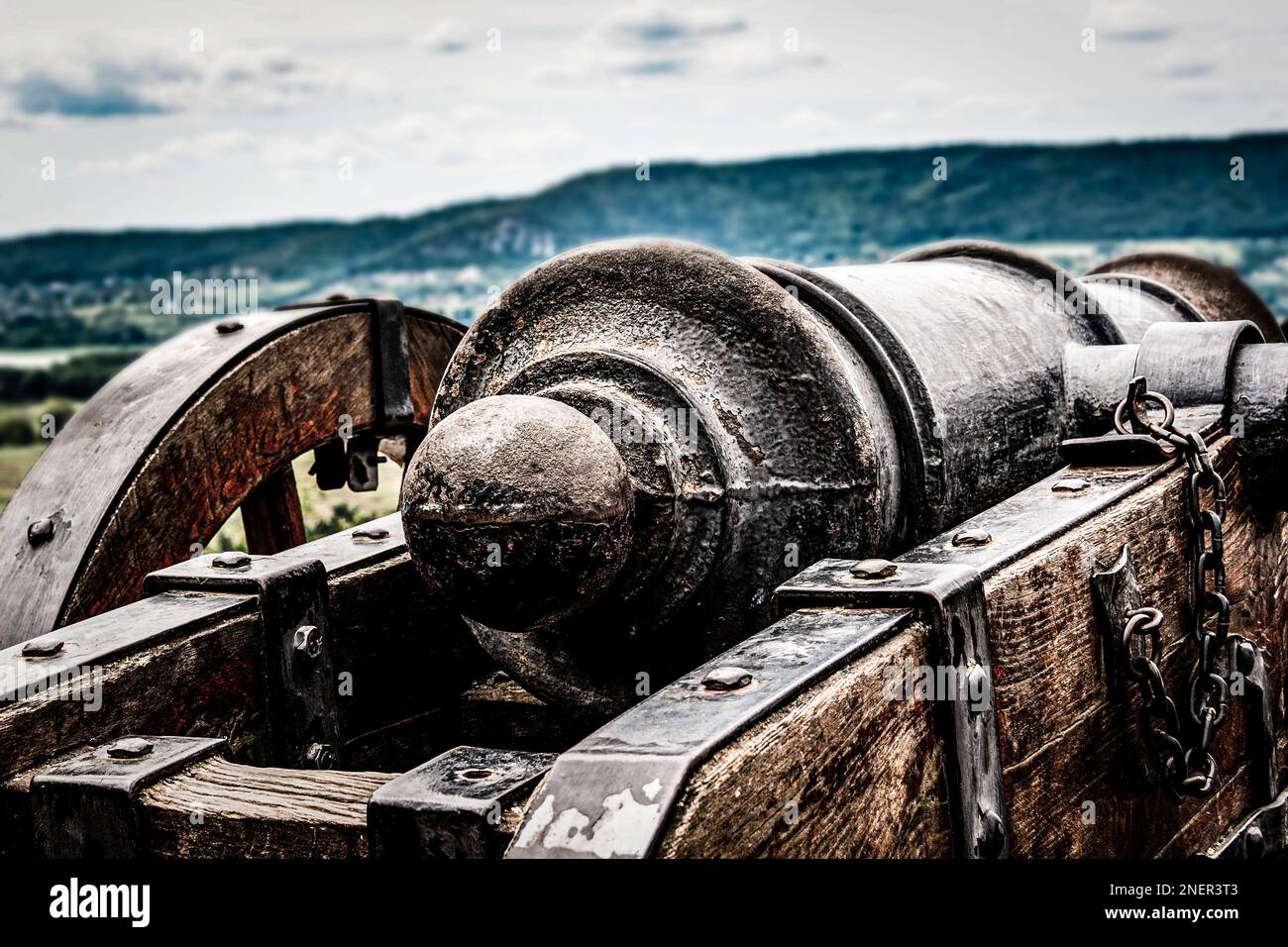 Rustic medieval cannon from the back Stock Photo - Alamy