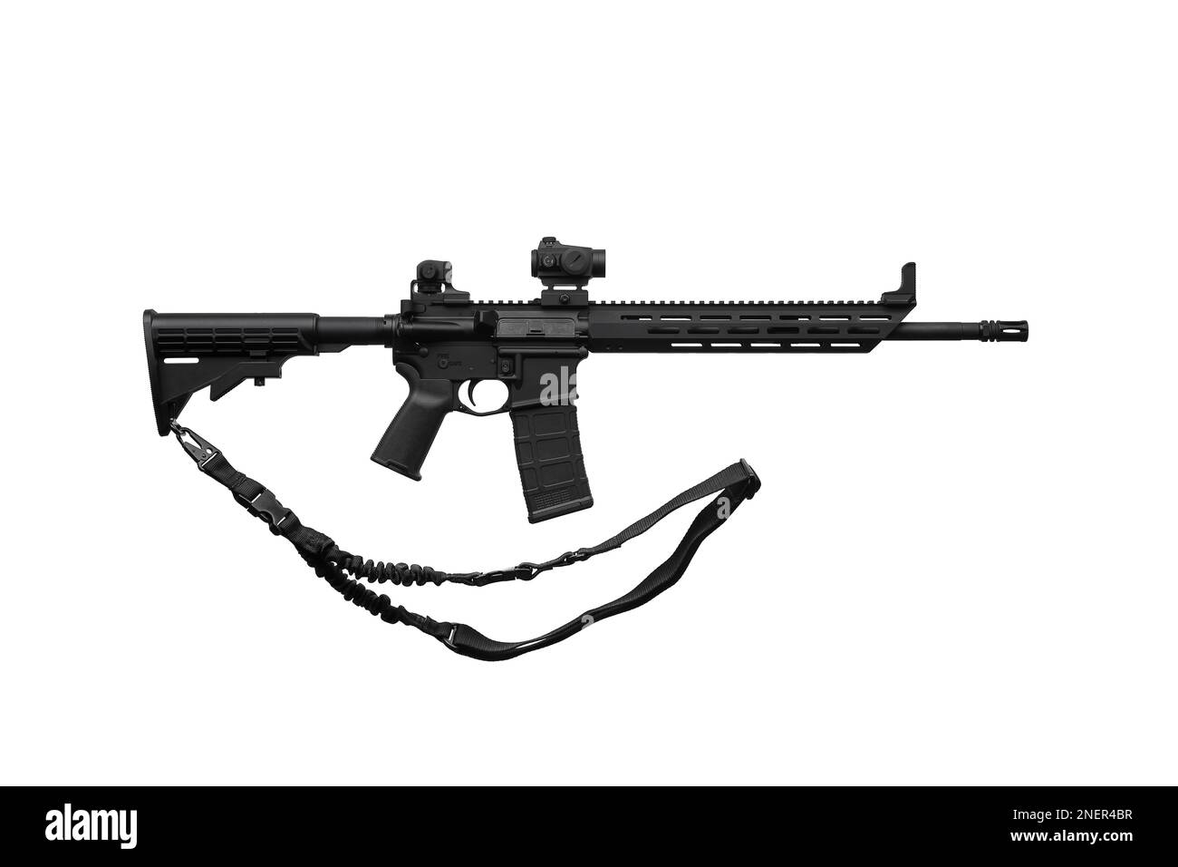 Modern automatic rifle isolated on white background. Weapons for police ...