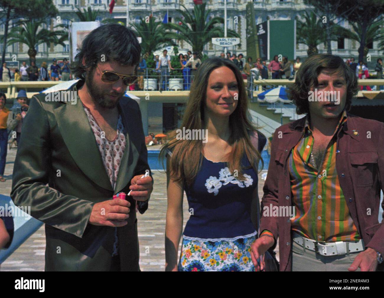Director Roman Polanski, right, poses with actor Joe Finch and ...