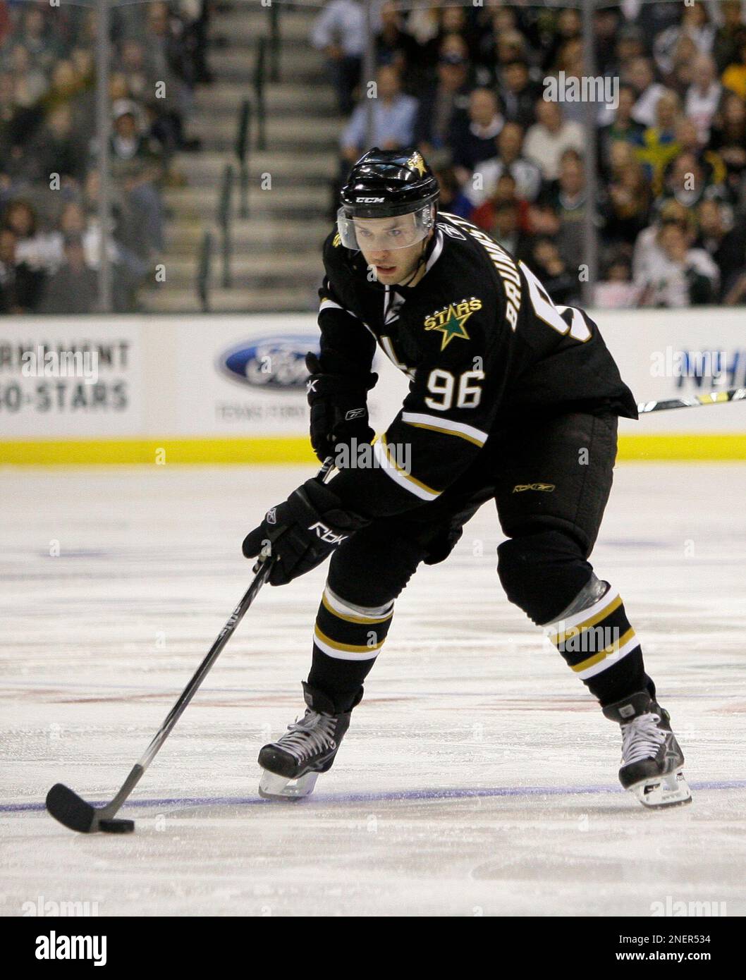 Dallas Stars left wing Fabian Brunnstrom (96) of Sweden during an NHL ...