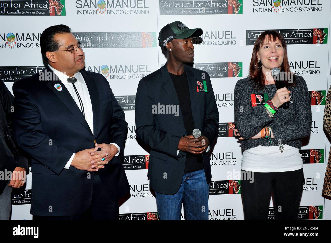 (L-R) San Manuel Tribe Chairman James Ramos, actor Don Cheadle and ...