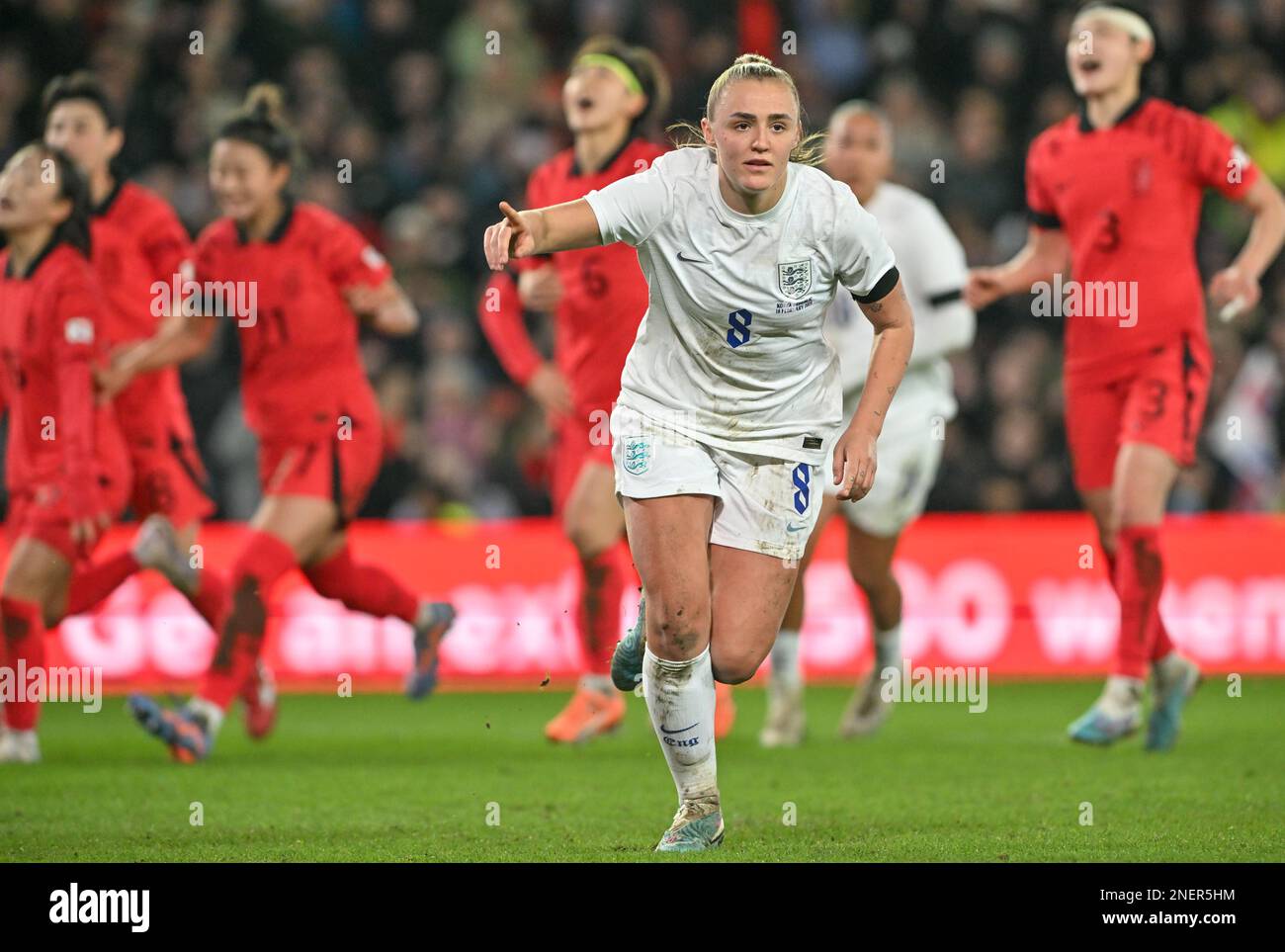 Georgia Stanway of England pictured celebrating after scoring a goal ...