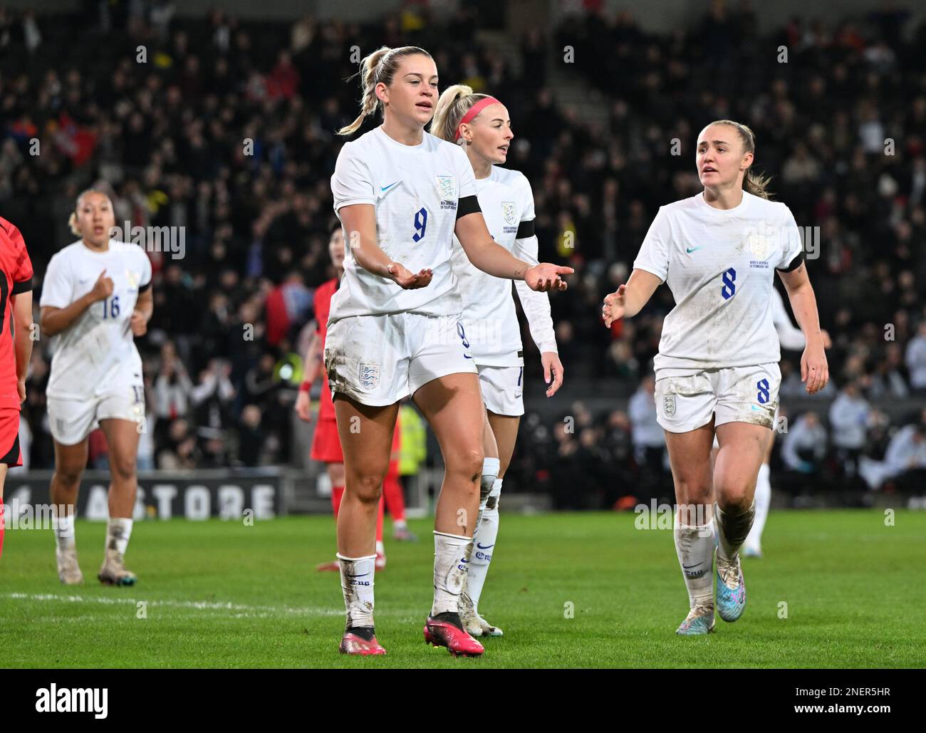 Alessia Russo of England pictured celebrating after scoring a goal ...