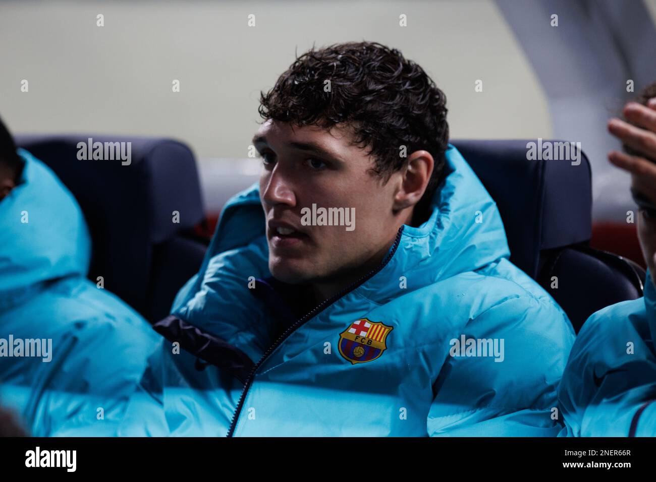 Barcelona, Spain. 16th Feb, 2023. Christensen sits on the bench prior ...
