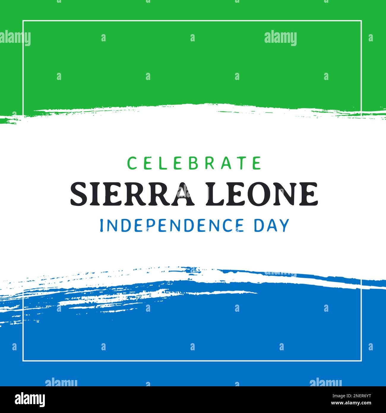 Composition of celebrate sierra leone independence day text over green ...