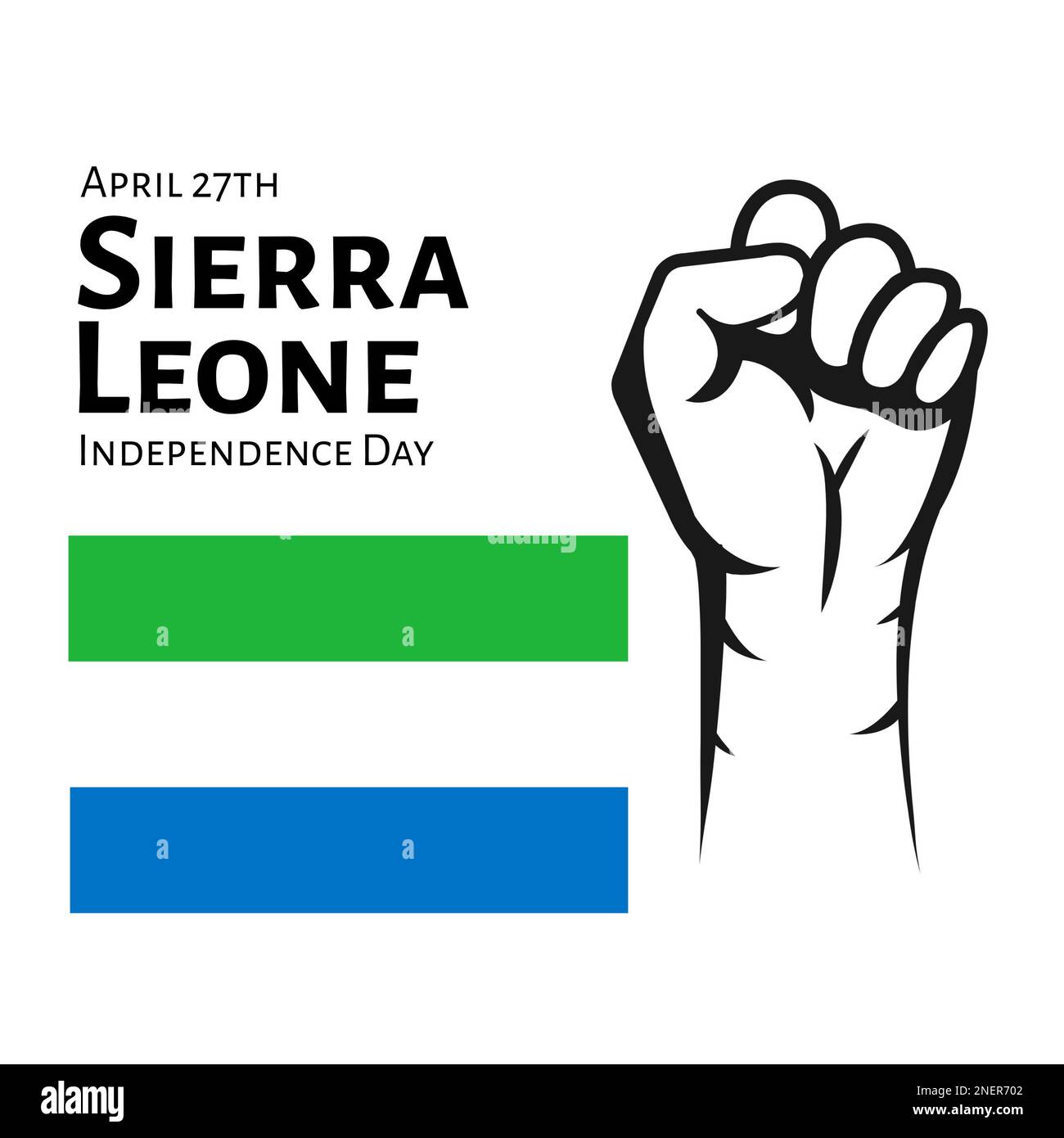 Composition of april 27 sierra leone independence day text with hand ...