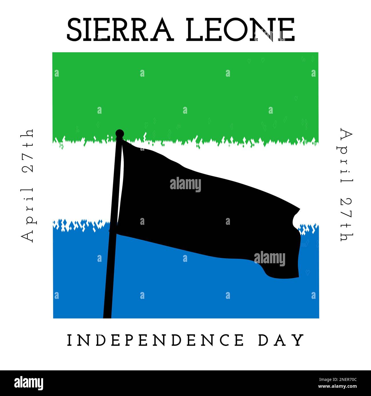 Composition of april 27 sierra leone independence day text over green ...