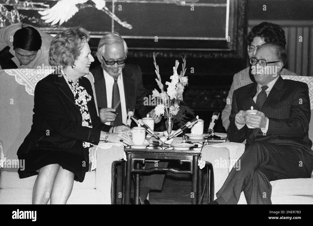 British Prime Minister Margaret Thatcher and Chinese Premier Zhao ...