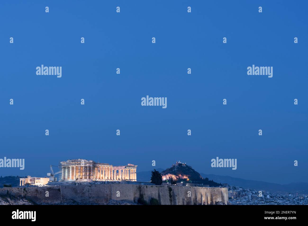 Acropolis of athens illuminated temples hi-res stock photography and ...