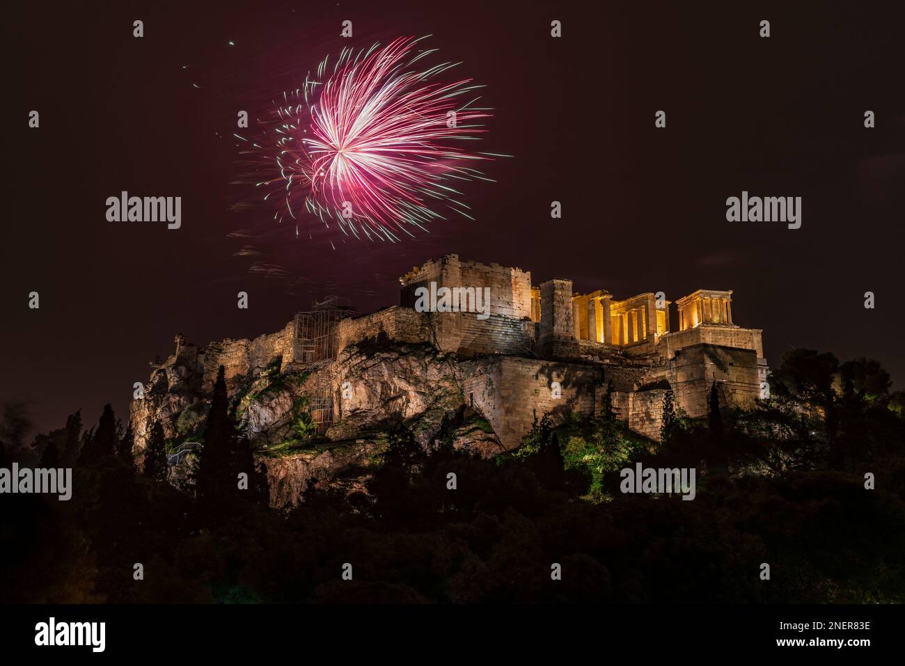Athens acropolis fireworks hi-res stock photography and images - Alamy