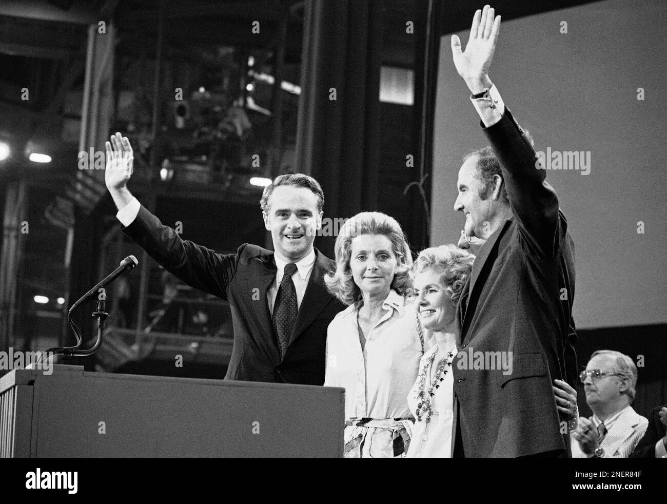 Sen. George S. McGovern with his wife, Eleanor, and Sen. Thomas F ...