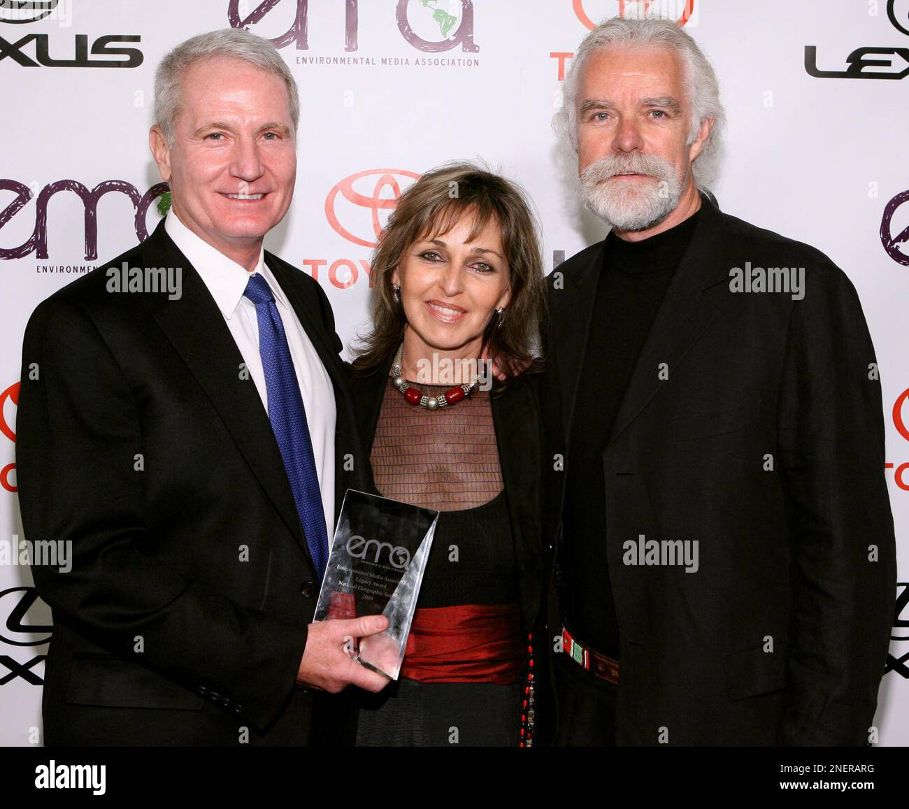 President and CEO National Geographic John Fahey, left, with filmmakers ...