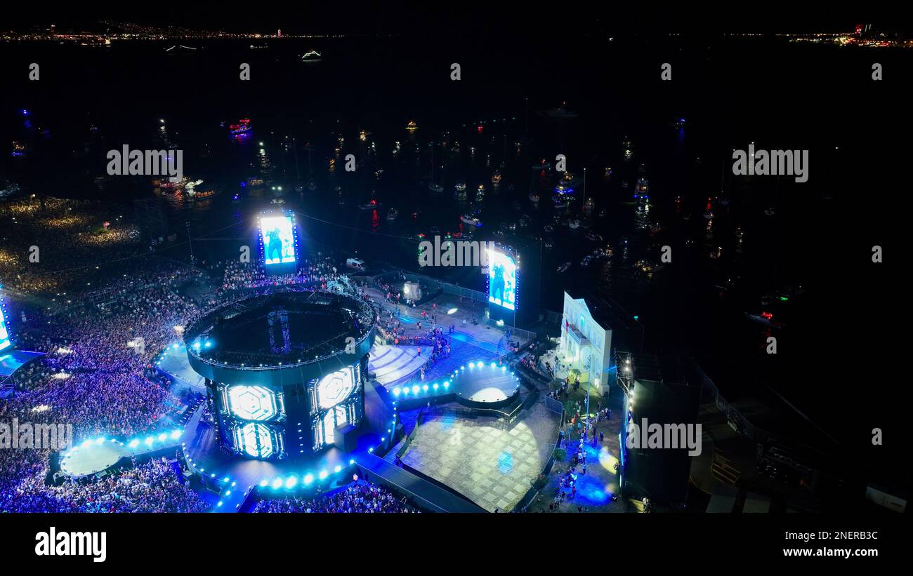 Drone image of the most crowded concert of turkey in celebration of the ...