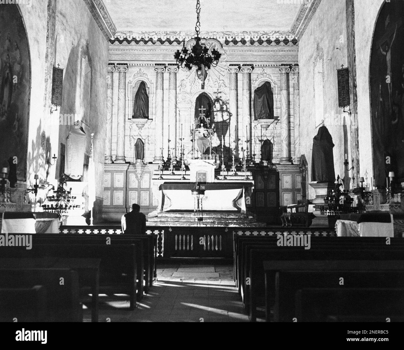 The interior of the 150-year-old Santa Barbara Mission is shown, April ...