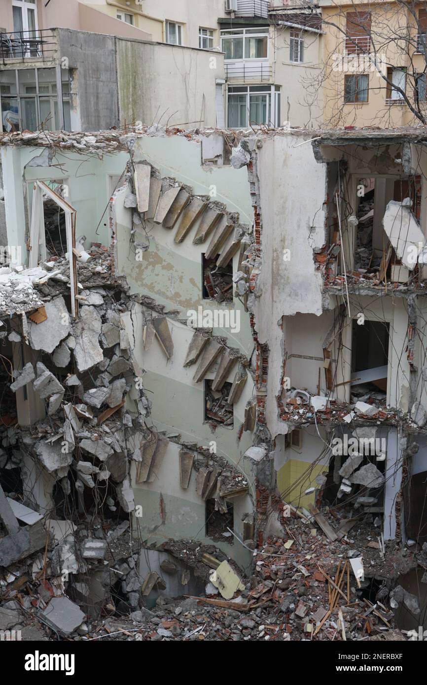 remnants of partially destroyed building, debris, demolition Stock ...